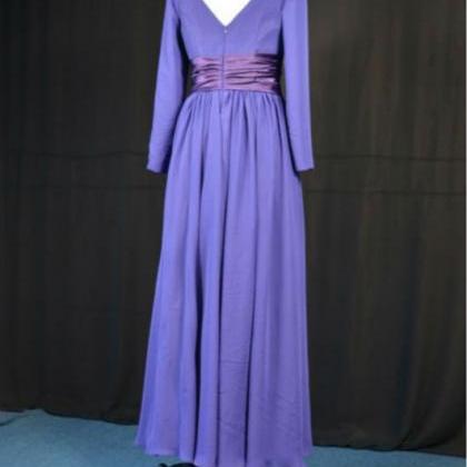 Long Sleeves Elegant Purple Muslim Prom Dress on Luulla