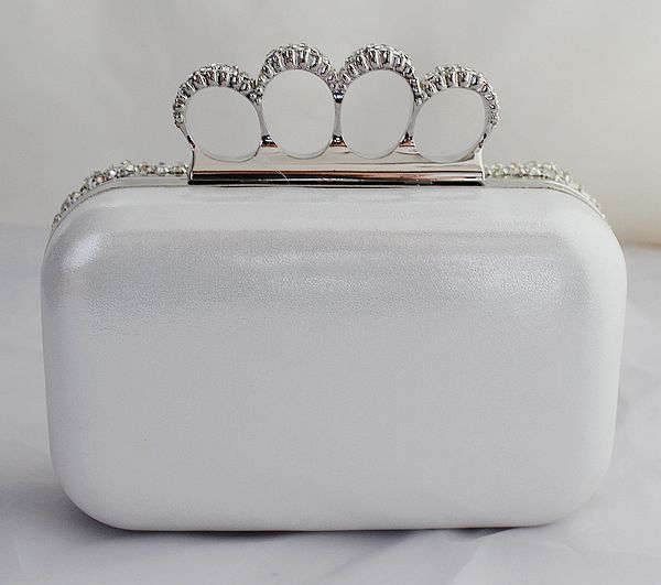 Silver Gold Black Crystal Diamante Effect Evening Clutch Wedding Party ...